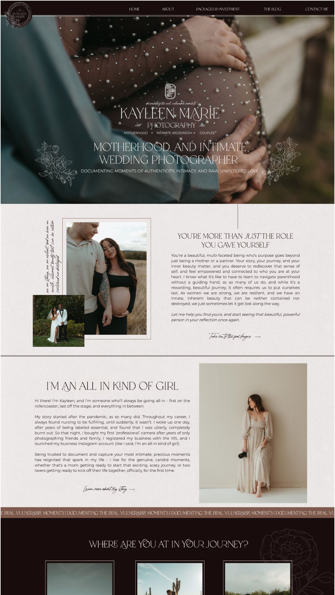 Custom Branding and Website Design for Kayleen Marie Photography